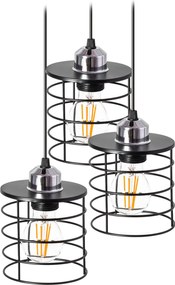 Toolight - Stropní lampa závěsná trojitá kovová 3xE27 392204, černá, OSW-04003