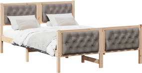 Rám postele s čelo Taupe 150 x 200 cm Masivní borové dřevo 3394286