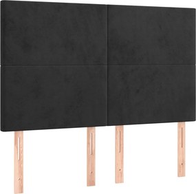 Box spring postel s matrací a LED černá 140x190 cm samet 3136001