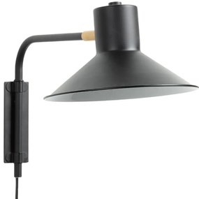 OnaDnes -20% Černé kovové nástěnné světlo Kave Home Aria 36 cm