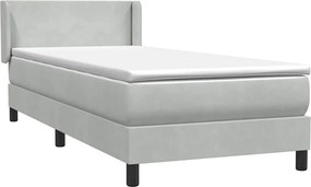 Box Spring Postel s matrací Světle šedá 90x220 cm Samet 3317973