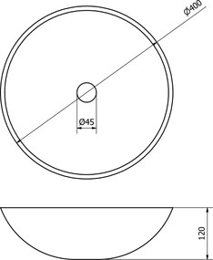 Sapho BLOK průměr 40 cm 2401-35 umyvadlo černý Marquin matný