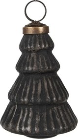 Granitová antik skleněná vánoční ozdoba stromek Noirre - 6*9 cm