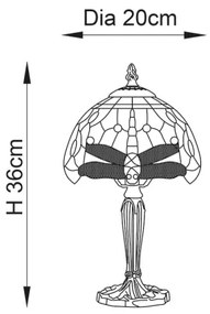 Endon 64088 - Stolní lampa Tiffany DRAGONFLY 1xE14/40W/230V pr. 20 cm