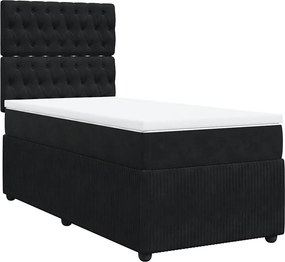 Box spring postel s matrací černá 90x200 cm samet 3294546