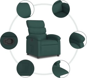 Polohovací křeslo tmavě zelené látkové 3205807