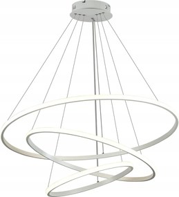 Moderní závěsná akrylová lampa 3 kroužky 40 60 80 cm, bílá Minifair