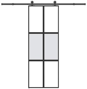 Posuvné dveře s kováním 76x205 cm tvrzeného sklo a hliník 3332974