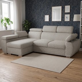 Sedací souprava BASTON | 170x255 cm | rozkládací + úložný prostor + OČALOUNĚNÝ ROZKLAD | aragon 80 šedá | FUNKČNÍ TKANINA