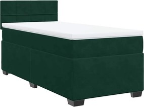 Box spring postel s matrací tmavě zelená 80 x 200 cm samet 3286165