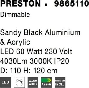 Závěsné LED svítidlo NOVA LUCE PRESTON 60W 3000K 9865110