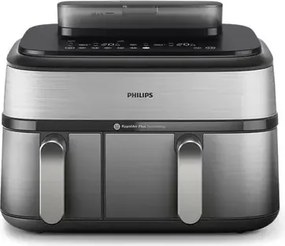 Philips 5000 series NA555/00 stříbrno-černá / Horkovzdušná fritéza / 2