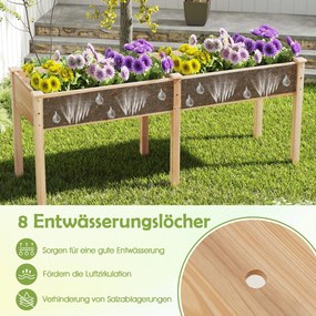 Costway Venkovní vyvýšená postel s nohami dřevěný květináč s přírodním přepážkou
