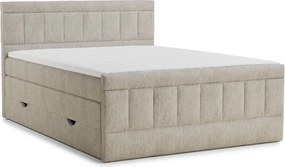 Béžová boxspring postel s úložným prostorem 160x200 cm Caya – Maison de Rêve