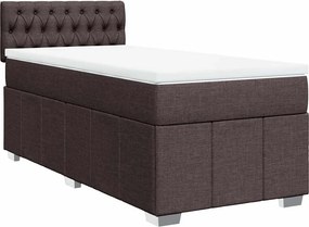 Box spring postel s matrací tmavě hnědá 90x200 cm textil 3289261