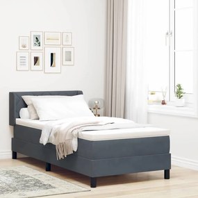 Postel s boxspringem s čelo Tmavě šedá 200 x 90 cm samet 3341505
