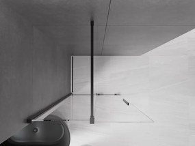 Mexen Velar, posuvné dveře do otvoru typ Walk-In 110 cm, 8mm čiré sklo, černá matná, 871-110-000-03-70