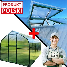 Polykarbonátový Skleník Tunel 10M2 250X400 Ptf Polsko Zelený Okno Součástí Balení