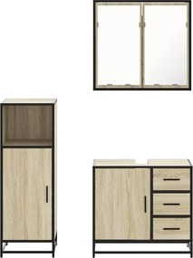 3dílný set koupelnového nábytku dub sonoma kompozitní dřevo 3300956