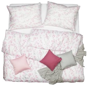 SCANquilt povlečení JERSEY sakura bílorůžová 140 x 200/70 x 90 cm