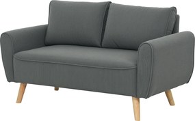 HOMCOM dvoumístná pohovka se 2 polštáři, čalouněná pohovka s extra hlubokými sedáky 54 cm, dvoumístná pohovka z manšestru, malá pohovka s dřevěným rá…