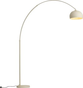Moderní oblouková lampa béžová s mramorovým podstavcem - XXL