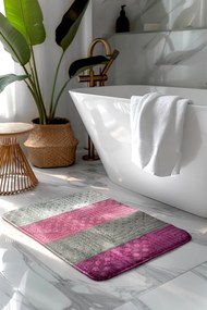 Koupelnová předložka šedá/fuchsia SLV Comfort,2 set