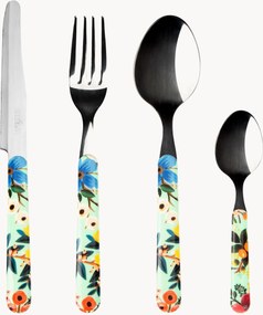 Sada vysoce leštěných příborů z nerezové oceli Fiori Frida, pro 6 osob, 24 dílů