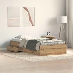 Rám postele Artisanový dub 90 x 190 cm Kompozitní dřevo 3333991