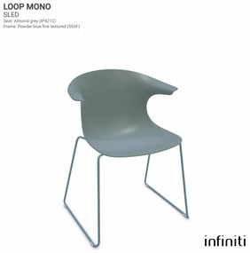 Židle Loop Mono Sled Barva kovové konstrukce: Powder blue fine textured 503F, Barva sedáku a opěradla z recyklovaného plastu: Military green IS513