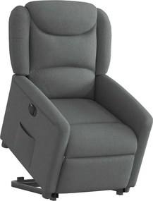 Elektrické zvedací polohovací křeslo tmavě šedé textil 3303215