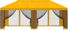 Zahradní altán se stěnami 6 x 3 m Žlutá Polyester a ocel 3376026