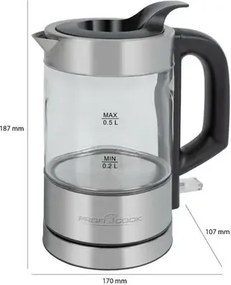 Proficook WKS 1228 / Rychlovarná konvice / 1100W / 0.5l