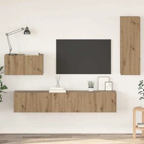 Nástěnná skříň na TV 4 ks Artisanový dub Kompozitní dřevo 3393467