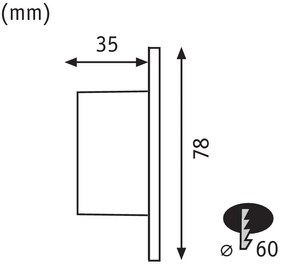 Paulmann 92924 Wand, zápustné kulaté svítidlo do KU68, 1×1,7 W LED, bílý plast, 230V, průměr 7,8cm