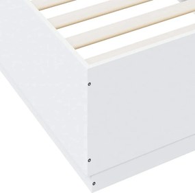 Rám postele bílý 100 x 200 cm kompozitní dřevo 3209716