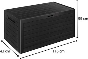 Zahradní úložný box Hill 280 L antracitový