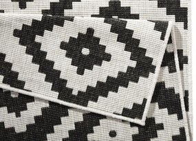 Hanse Home, Kusový koberec Twin-Wendeteppiche 103129 schwarz creme – na ven i na doma, 80x150, černobílá, chodba / předsíň