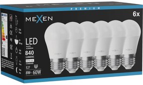 Mexen Nova 6x LED žárovka E27, G45, 8W, Neutrální - 4000K, 840 lm - L101-E27-0840-01x06