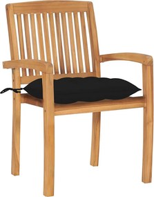 Stohovatelné zahradní židle s poduškami 8 ks masivní teak 3073286