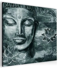 Abstraktní obraz šedý Buddha
