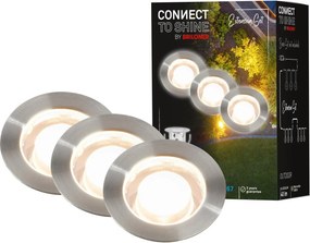 BRI 3915032 CONNECT TO SHINE prodlužovací sada Padouk 3ks LED zapuštěných svítidel do země, IP67 - BRILONER