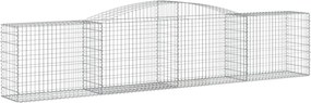 Klenuté gabionové koše 4 ks 400x50x80/100 cm pozinkované železo 3146985