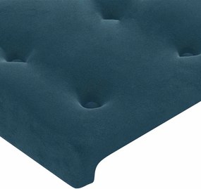 Čelo postele tmavě modré 144x5x118/128 cm sametové 3116818
