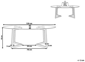 Konferenční stolek skleněná deska a stříbrné nohy FRESNO Beliani