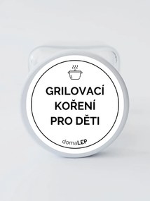 Samolepka na kořenky GRILOVACÍ KOŘENÍ PRO DĚTI bílá 5 cm tučné písmo