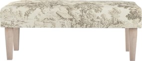 Dlouhá lavička 100x40cm barva hnědá látka vzorované