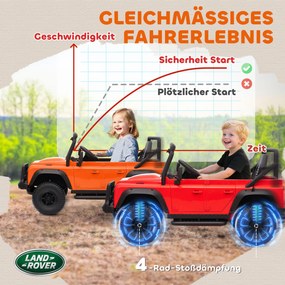 AIYAPLAY Dětské elektrické auto, 12V bateriový pohon, dálkové ovládání, hudební funkce, klakson, LED světla, oranžová