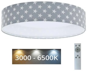 BPS Koncept | LED Stmívatelné svítidlo GALAXY KIDS LED/24W/230V hvězdičky šedá/bílá + DO | BS0554