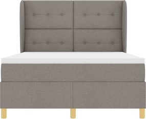 Postel s boxspringem s čelo Taupe 200 x 140 cm textil 3340757